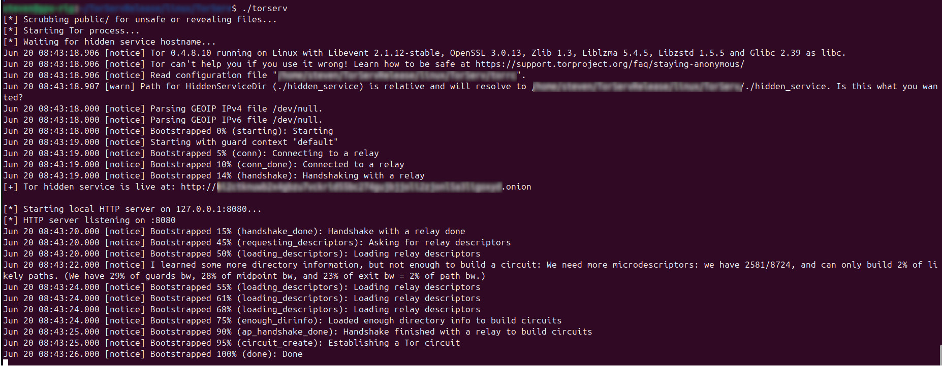 TorServ - Zero-config static Tor web server